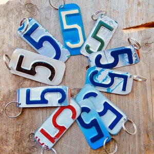 Number 5 Keychain From Repurposed License Plates - Etsy