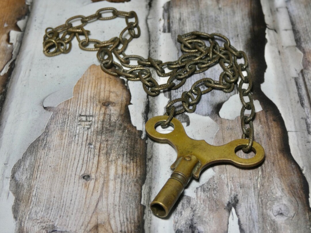 Vintage Key Necklace Unique Winding Barrel Key - Etsy