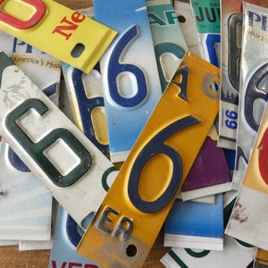 License Plate Number 6 Precut Number SIX Ready for Crafting Repurposed ...