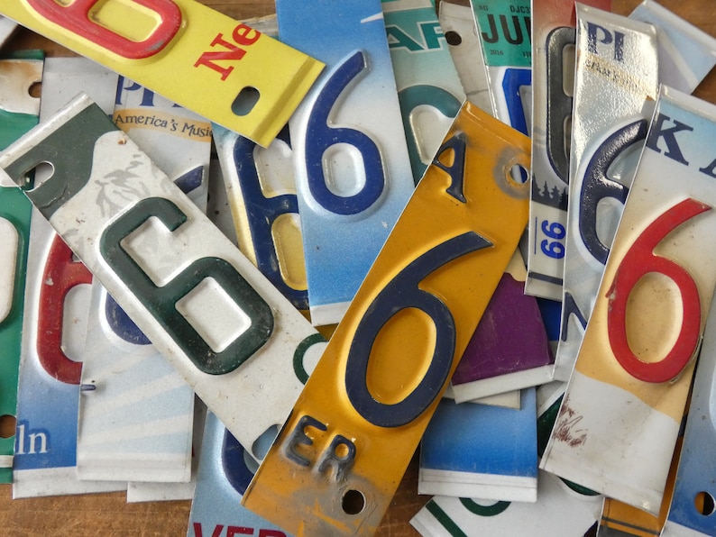 License Plate Number 6 Precut Number SIX Ready for | Etsy