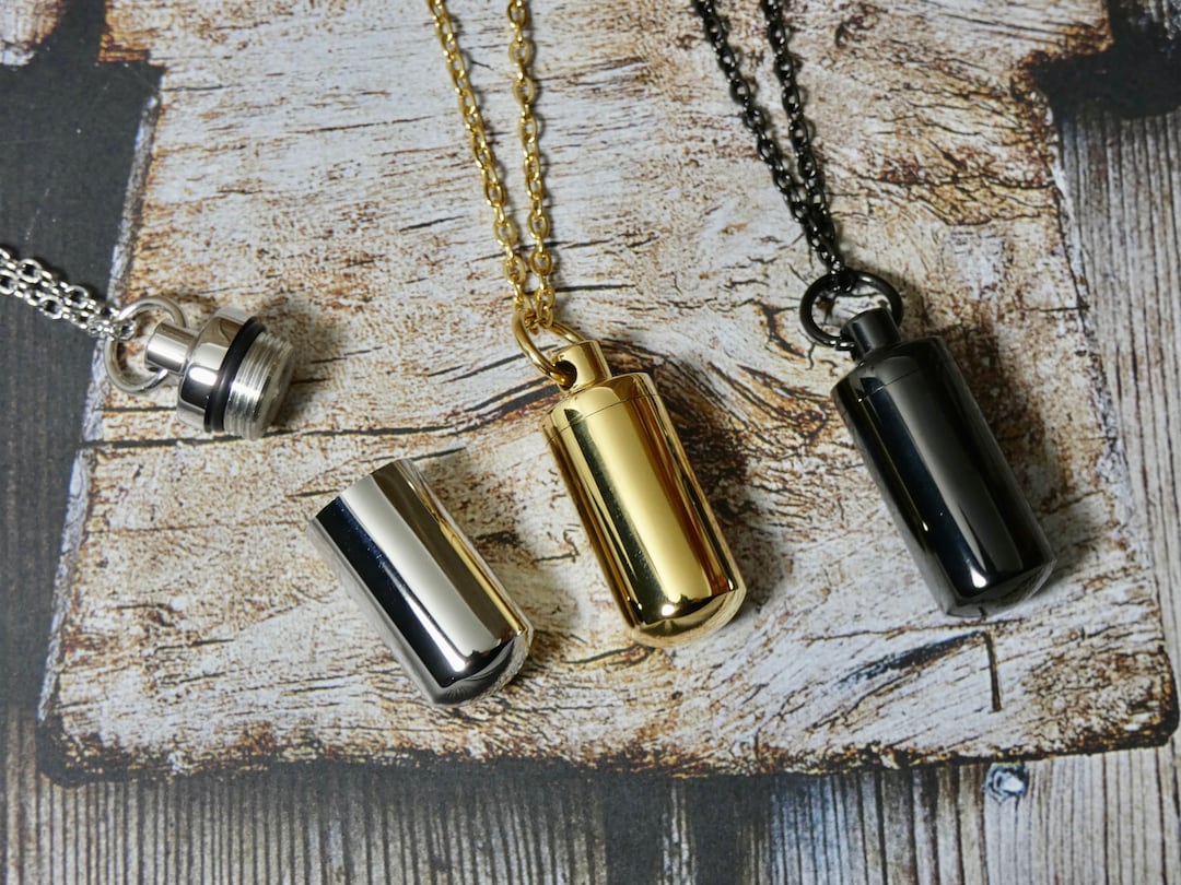 Urn Necklace, Capsule Necklace, Cremation Pendant for Human or Pet ...