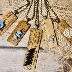 Vintage Ruler Necklace, One of a Kind Wooden Ruler Pendant - Etsy