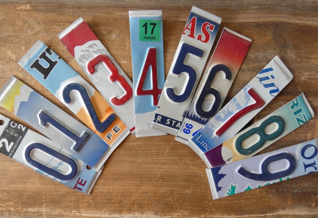 License Plate Numbers Precut Numbers Ready for Crafting Repurposed From ...