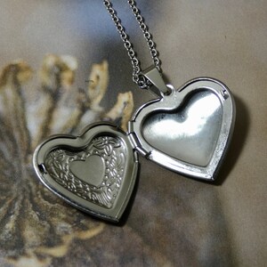 Silver Heart Locket Necklace - Etsy