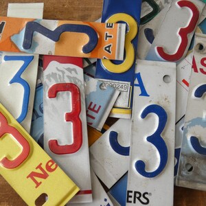 License Plate Number 3 Precut Number THREE Ready for - Etsy