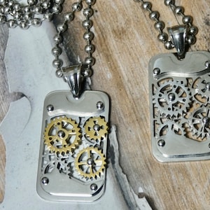 Gear Necklace Spinning Gear Pendant With Moving Gears, Fidget Necklace ...
