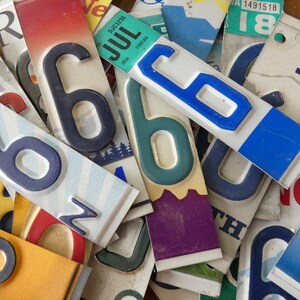 License Plate Number 6 Precut Number SIX Ready for Crafting Repurposed ...