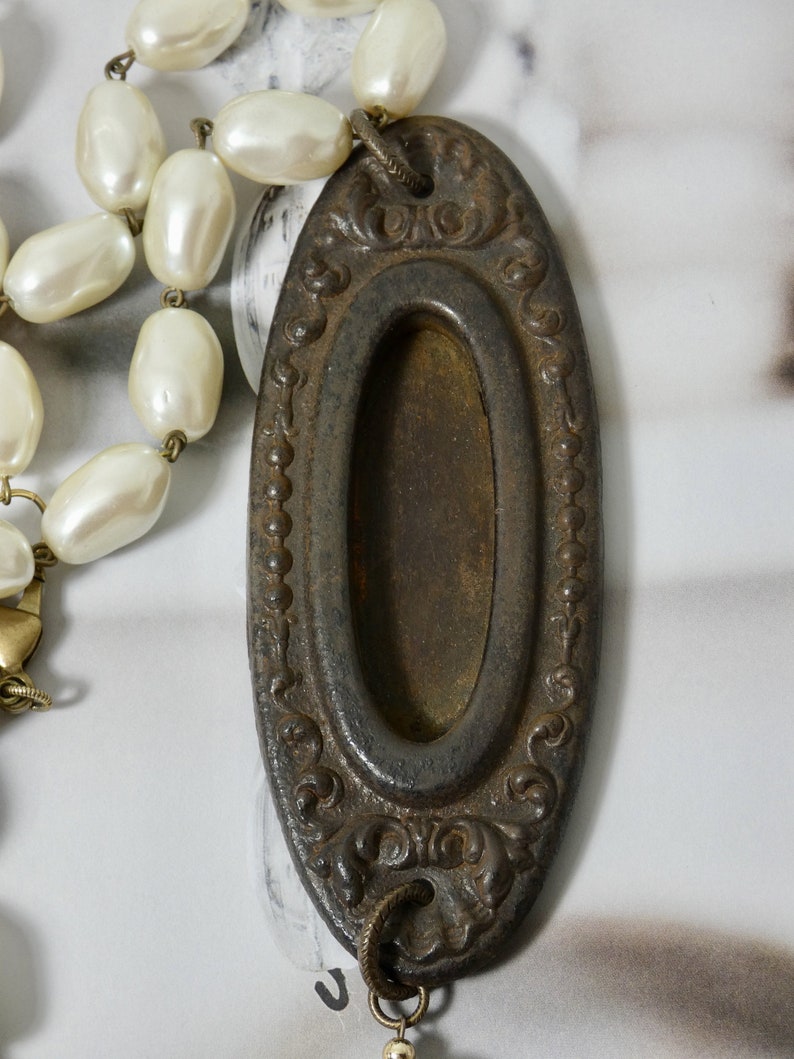 One of a Kind Vintage Pearls and Rustic Tassel Necklace | Etsy