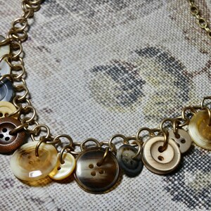 Vintage Button Necklace, One of a Kind Button Charm Necklace - Etsy