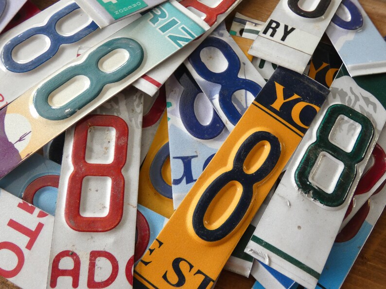 License Plate Number 8 Precut Number EIGHT Ready for | Etsy