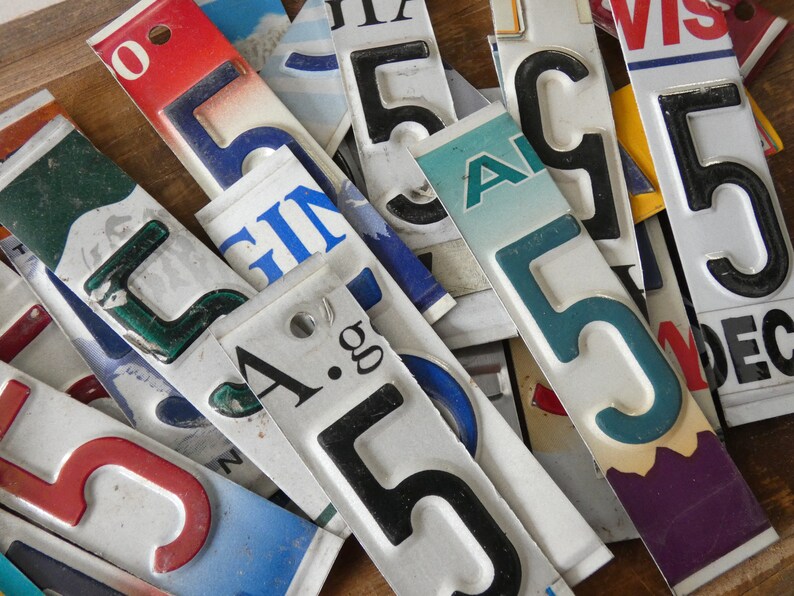 License Plate Number 5 Precut Number FIVE Ready for | Etsy