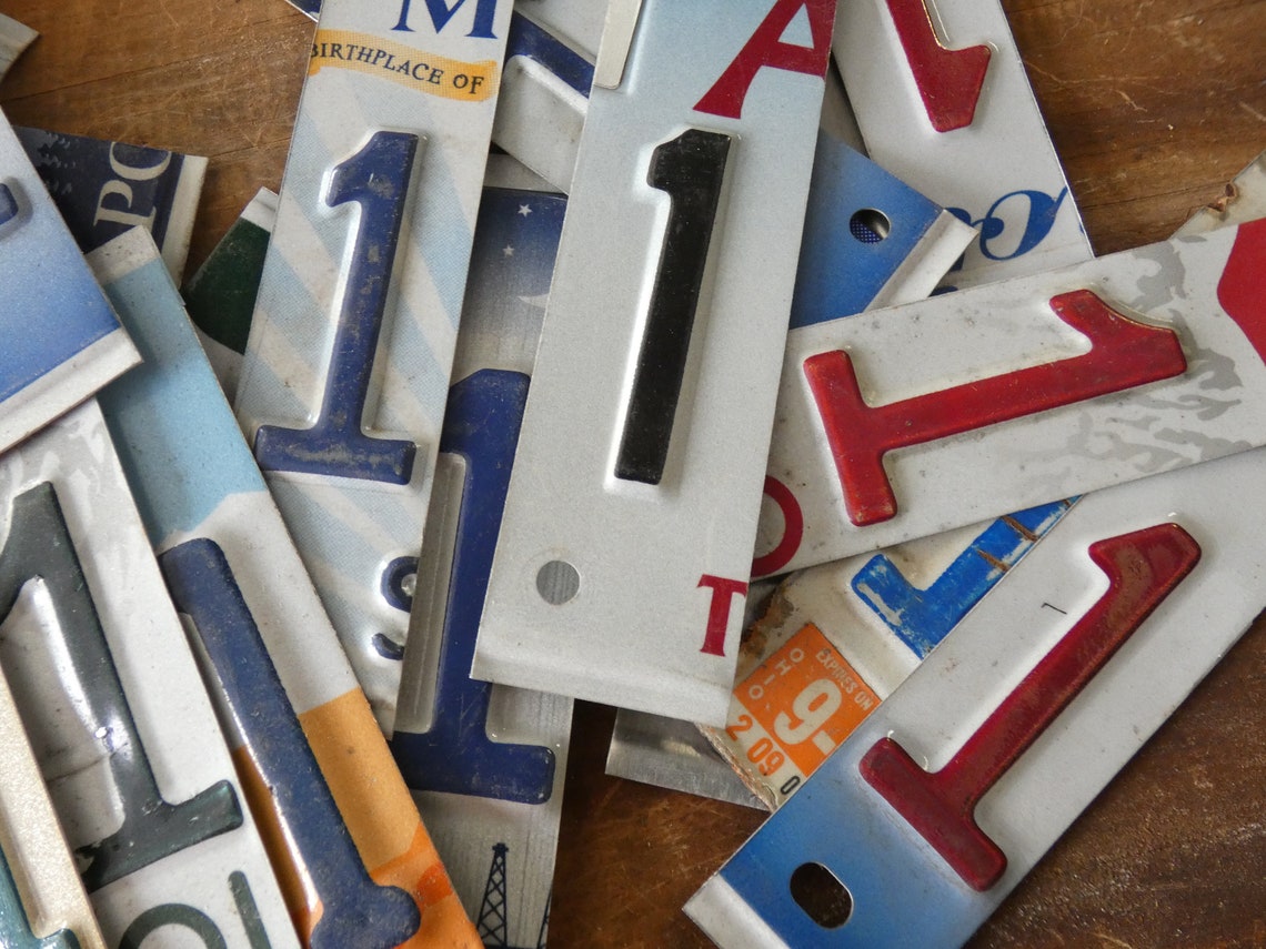 License Plate Number 1 Precut Number ONE Ready for | Etsy