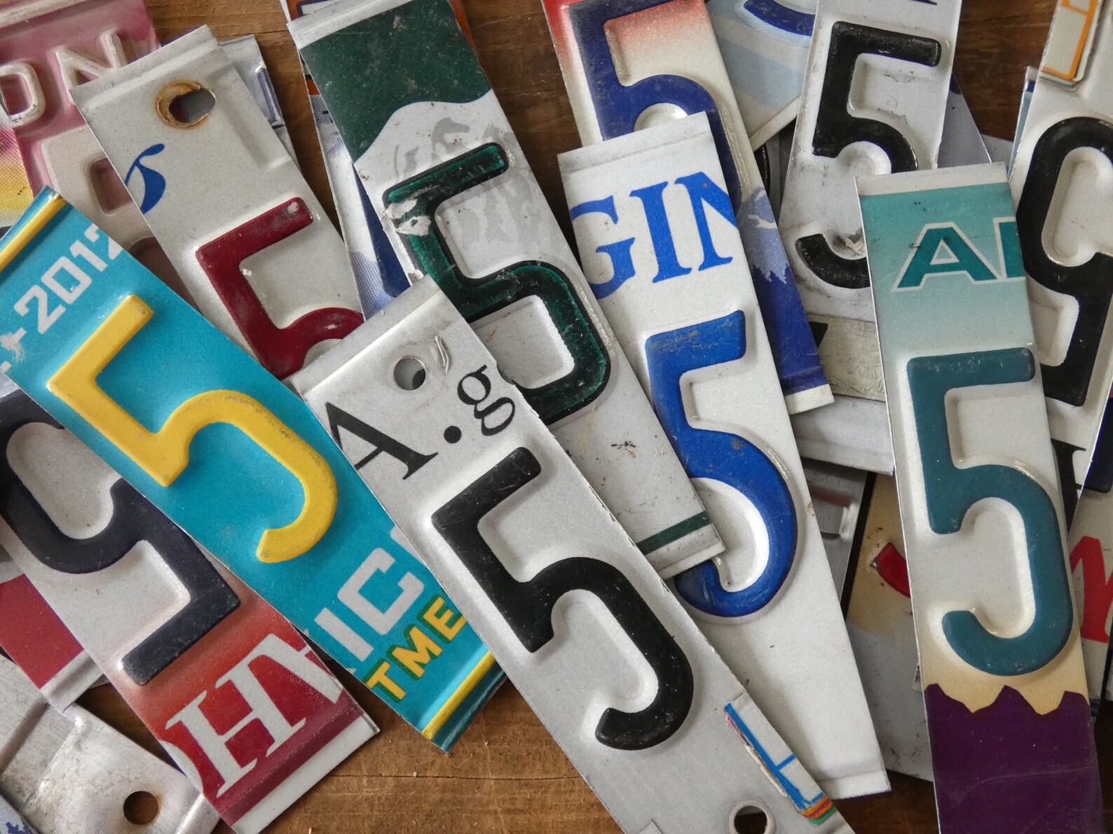 License Plate Number 5 Precut Number FIVE Ready for | Etsy