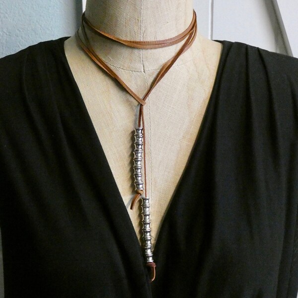 Leather Lariat - Etsy