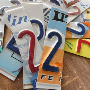 License Plate Number 2 Precut Number TWO Ready for Crafting Repurposed ...