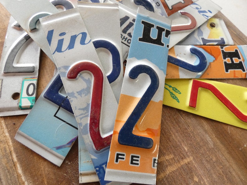 License Plate Number 2 Precut Number TWO Ready for - Etsy