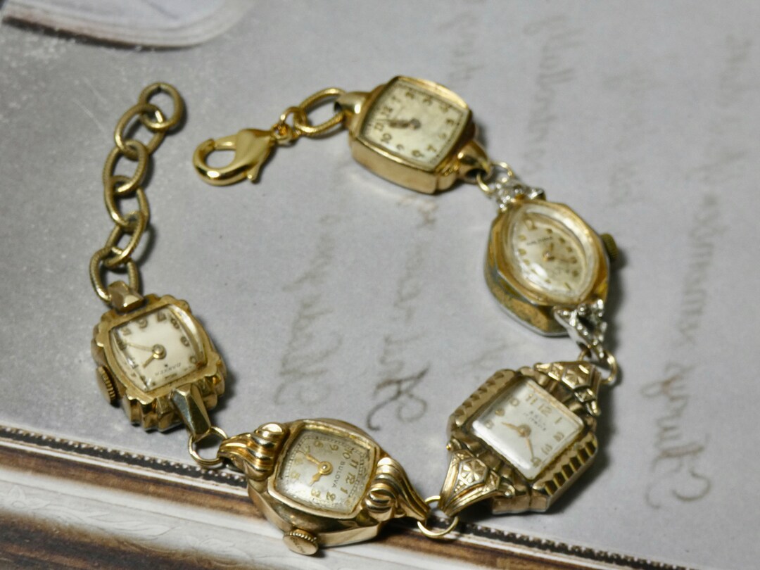 Vintage Watch Bracelet One of a Kind Bracelet All Gold Watch - Etsy