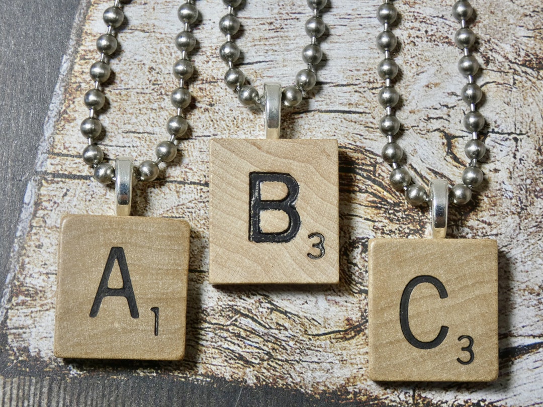 Scrabble Necklace, Letter Necklace From Repurposed Scrabble Tile - Etsy