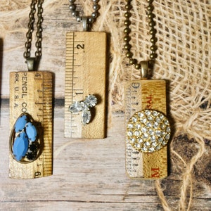 Vintage Ruler Necklace, One of a Kind Wooden Ruler Pendant - Etsy