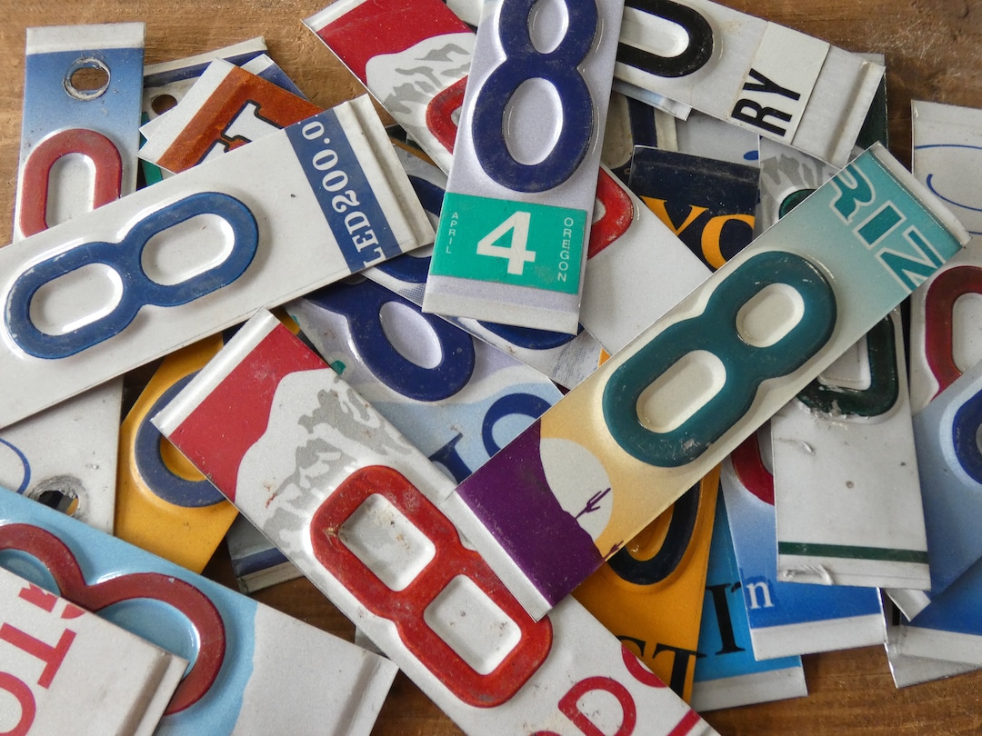 License Plate Number 8 Precut Number EIGHT Ready for Crafting ...