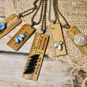 Vintage Ruler Necklace, One of a Kind Wooden Ruler Pendant - Etsy
