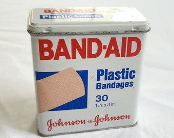 Vintage Band-aid Sheer Bandages Tin --- Retro 1980s Johnson & Johnson ...