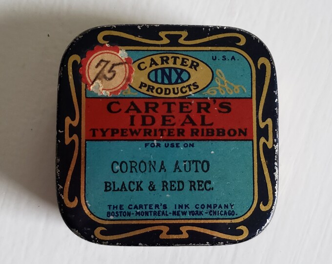 Antique Carter's Ideal Typewriter Ribbon Tin --- Vintage Tiny Home ...