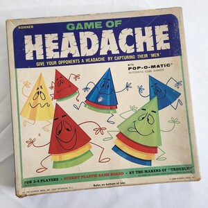 Vintage Game of Headache --- Retro 1960s Kohner Bros Pop-o-matic Board ...