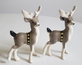 Ceramic Reindeer Figurine - Etsy