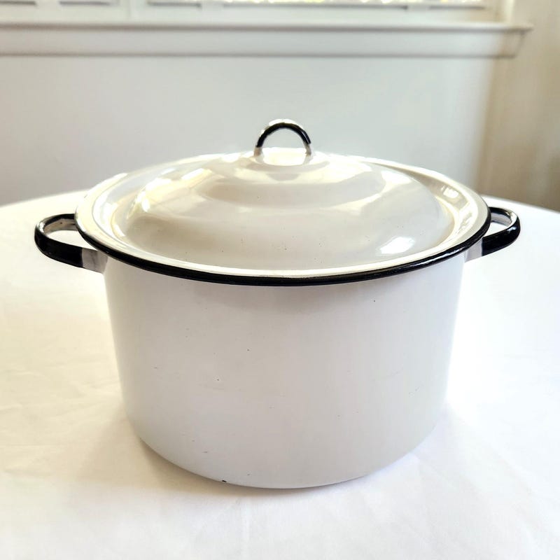 Enamel Pot With Lid - Etsy