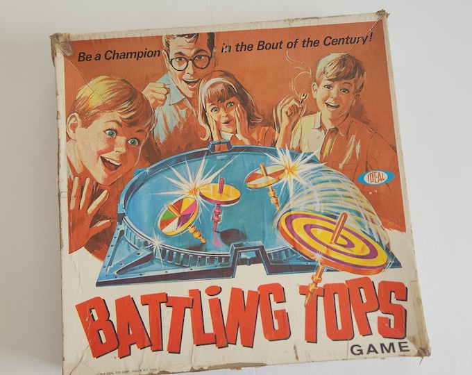 Vintage Battling Tops Game --- Retro 1960s Ideal Toy Corp Spinning Top ...