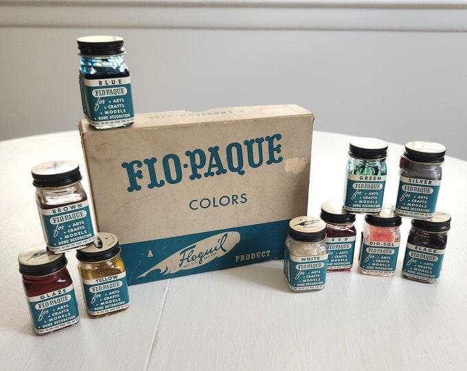 Vintage Flo-paque Colors in Original Box --- Retro 1940s Floquil ...