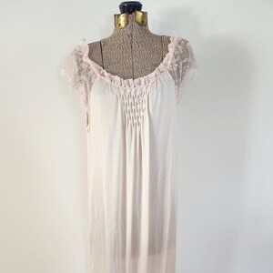 Vintage Light Pink With Lace Pastel Night Dress --- Retro Pretty Cute ...