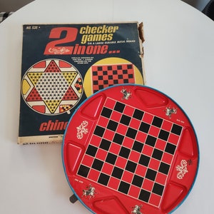 Vintage Ohio Art Co. 2 in One Checker Games Metal Game Board - Chinese ...