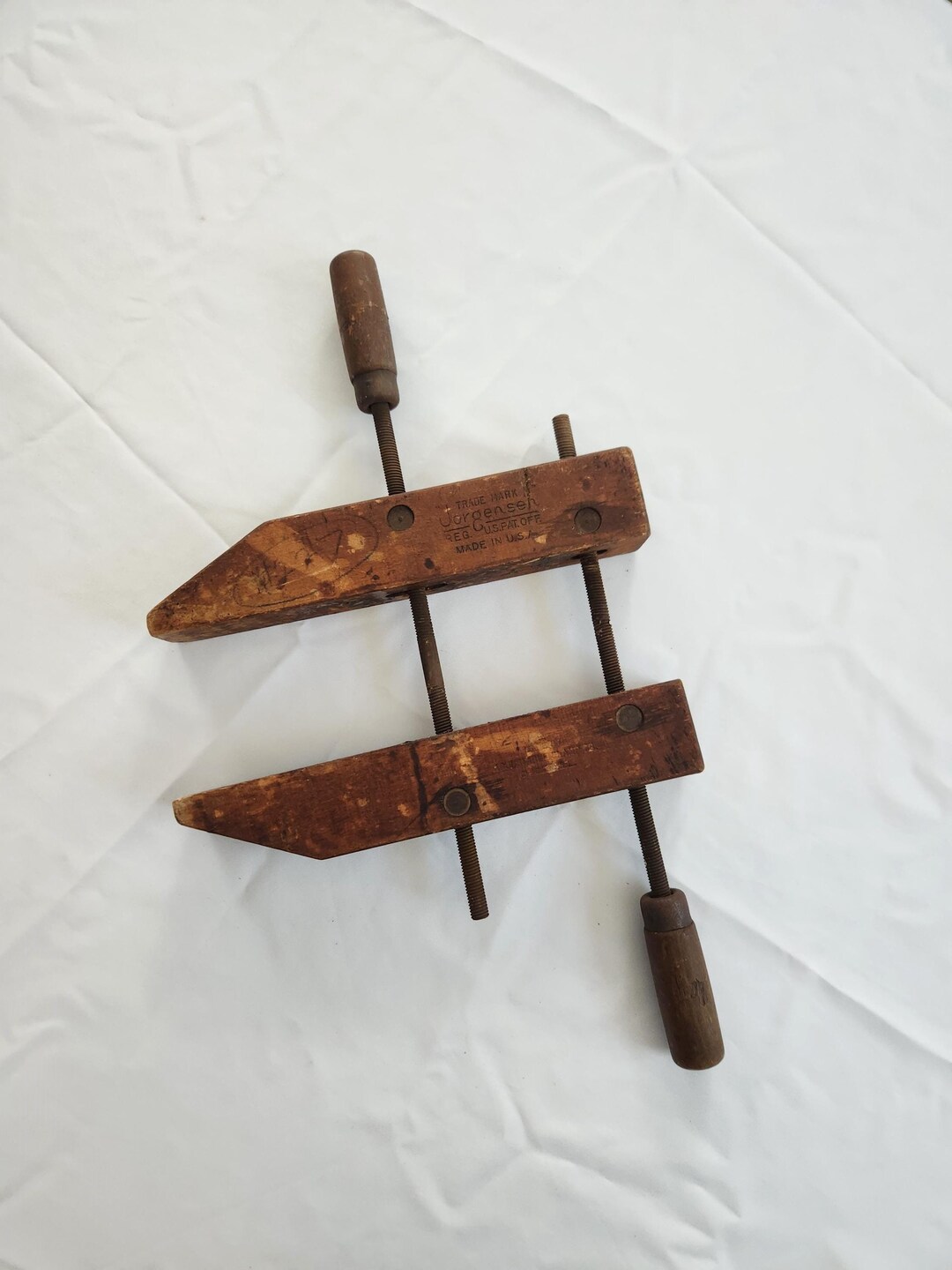 Antique Jorgensen Adjustable Clamp Co. Wood & Metal Bookbinding Clamp ...