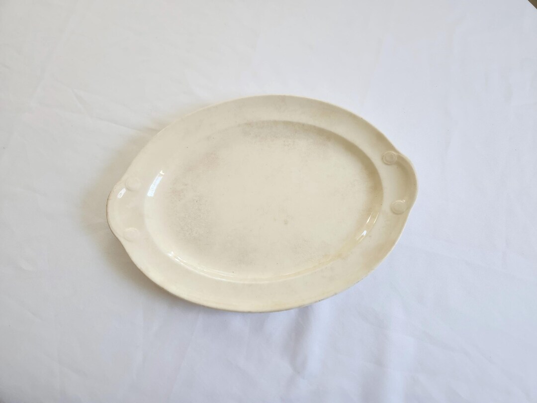 Vintage Taylor Smith & Taylor Co. Light Cream Yellow Ceramic Platter ...