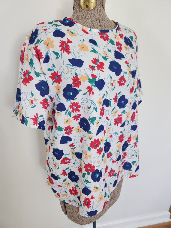 Vintage Blair Boutique Primary Colors Flower T-Shirt … - Gem