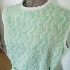 Vintage NPC Fashions Minty Pastel Green & White Waves Babydoll Shift ...