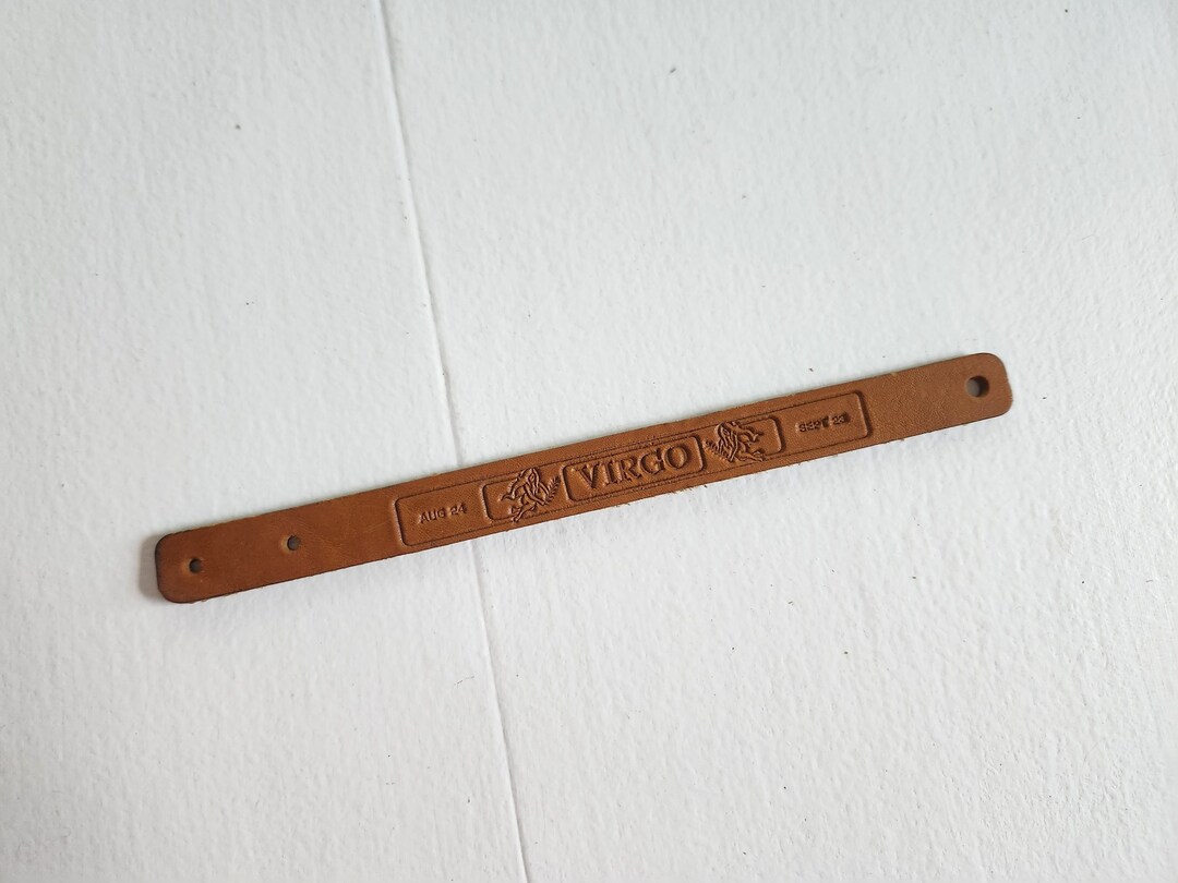 Vintage Virgo Leather Band Blank - Retro Zodiac Horoscope August ...