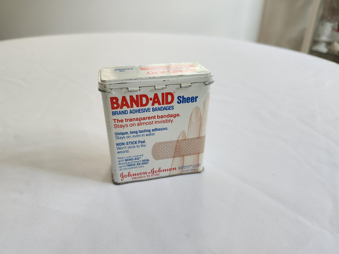 Vintage Band-aid Sheer Bandages Tin --- Retro 1980s Johnson & Johnson ...