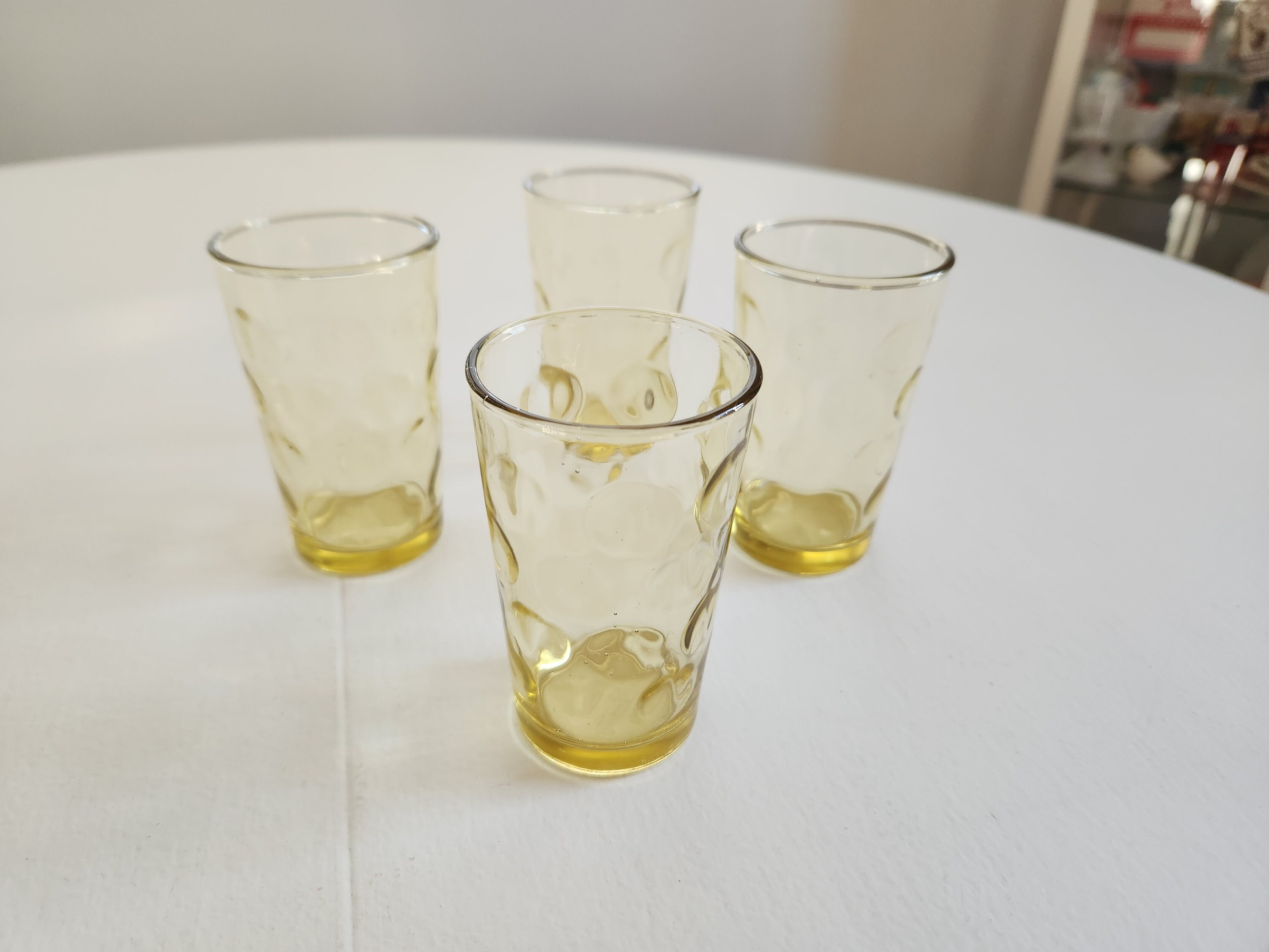 Vintage Yellow Bubble Dimple Continental Can Company Juice Glasses ...