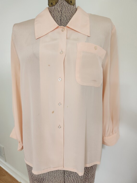 Vintage Aucourant Simple Pastel Pink Button Down Shir… - Gem