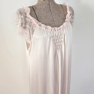 Vintage Light Pink With Lace Pastel Night Dress --- Retro Pretty Cute ...