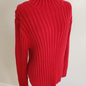 Vintage Express Red Mockneck Sweater --- Retro 1990s Simple Cozy Autumn ...