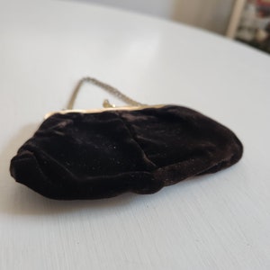 Vintage Black Velvet Coin Purse on Chain Retro Miniature - Etsy