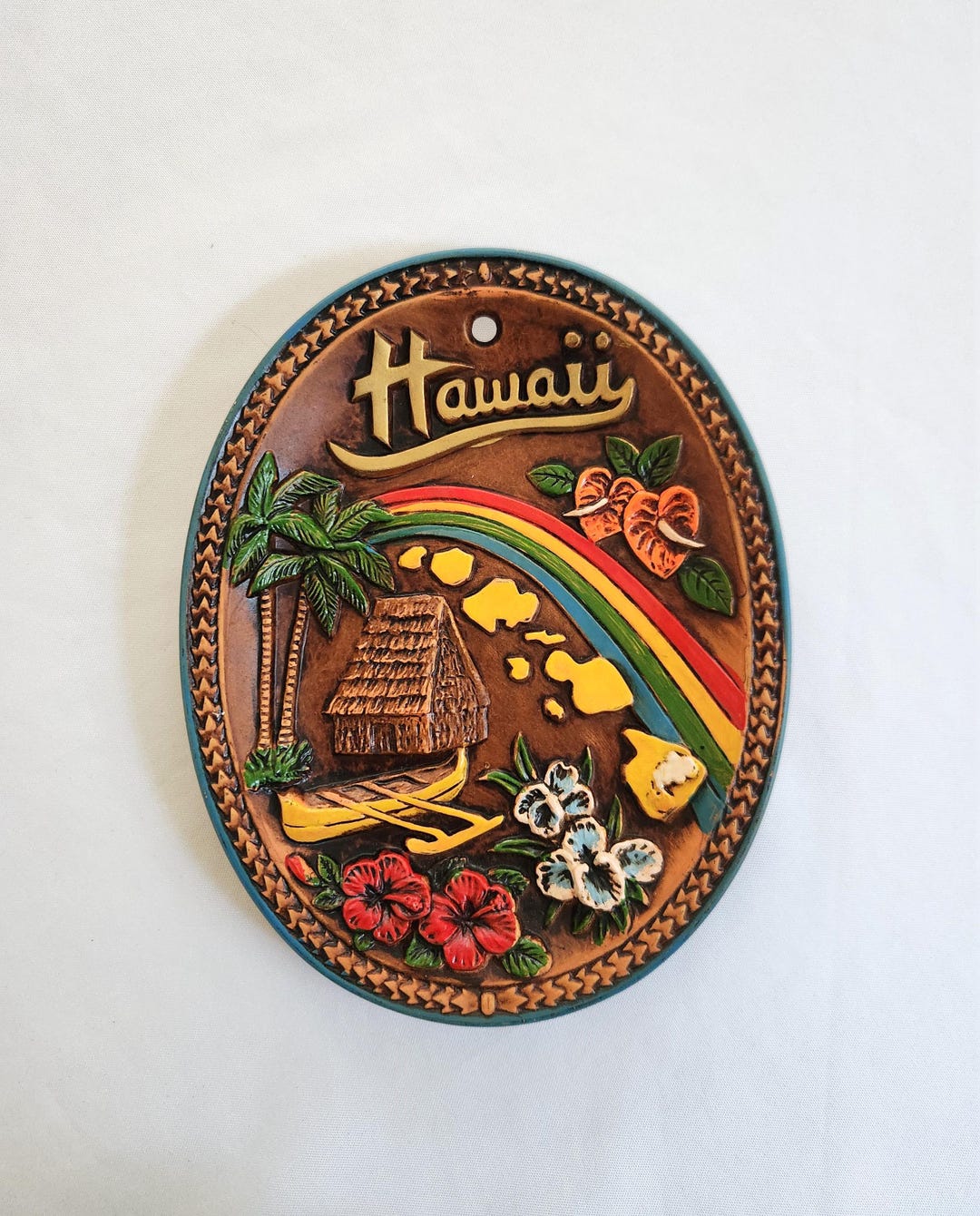 Vintage Hawaii RB Ceramic Wall Plaque --- Retro 1960s 1970s Style ...