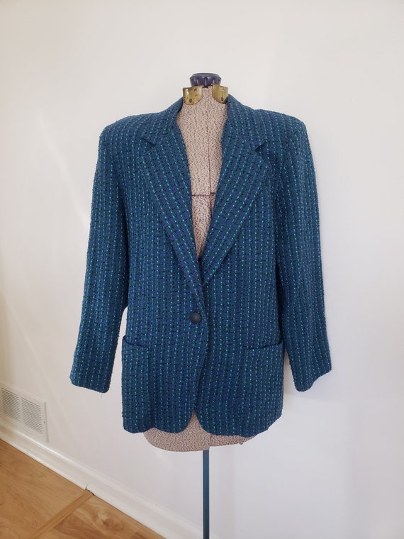 Vintage Maren Blue Tweed Blazer Suit Jacket Retro Classic - Etsy