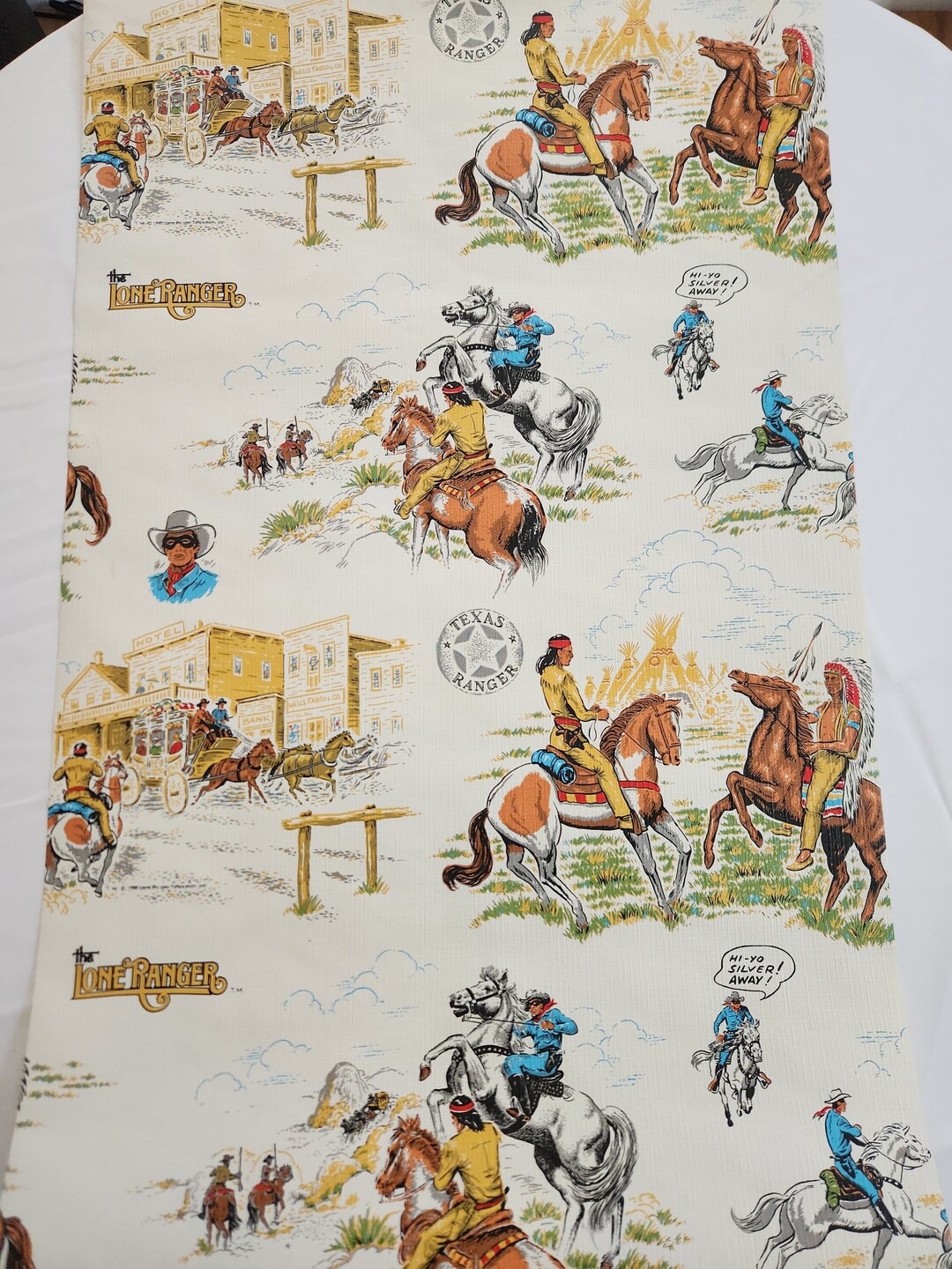 Vintage Lone Ranger Textured Wallpaper -- Retro 1980s Cowboy Wild West ...