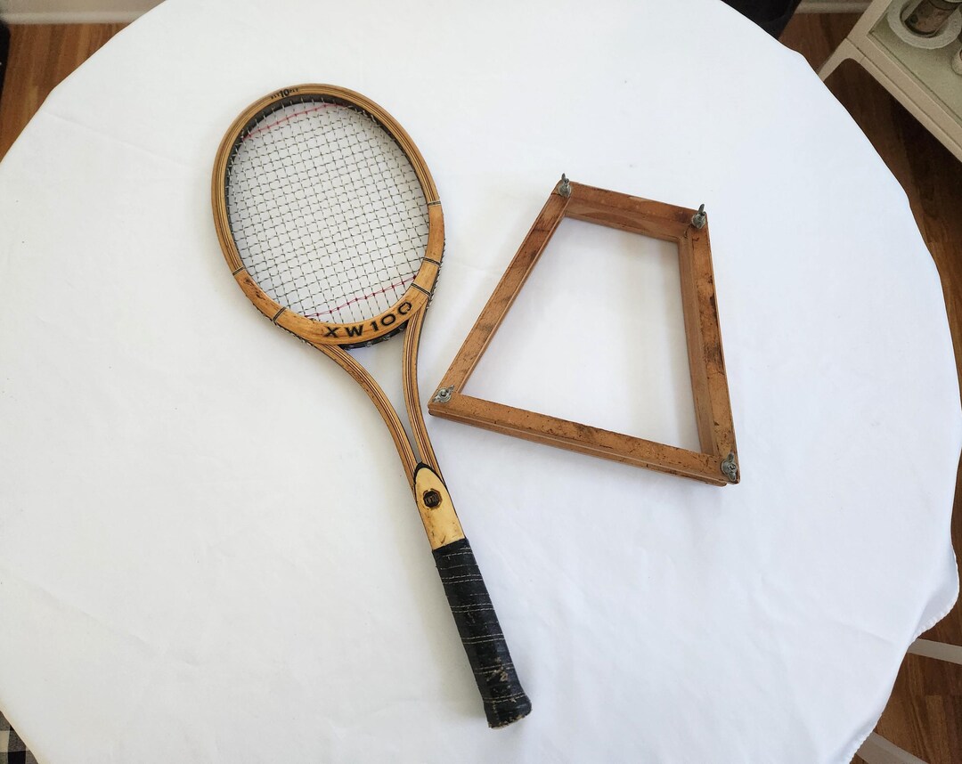 Vintage XW100 Wooden Tennis Racket With Press --- Retro Court Sports ...