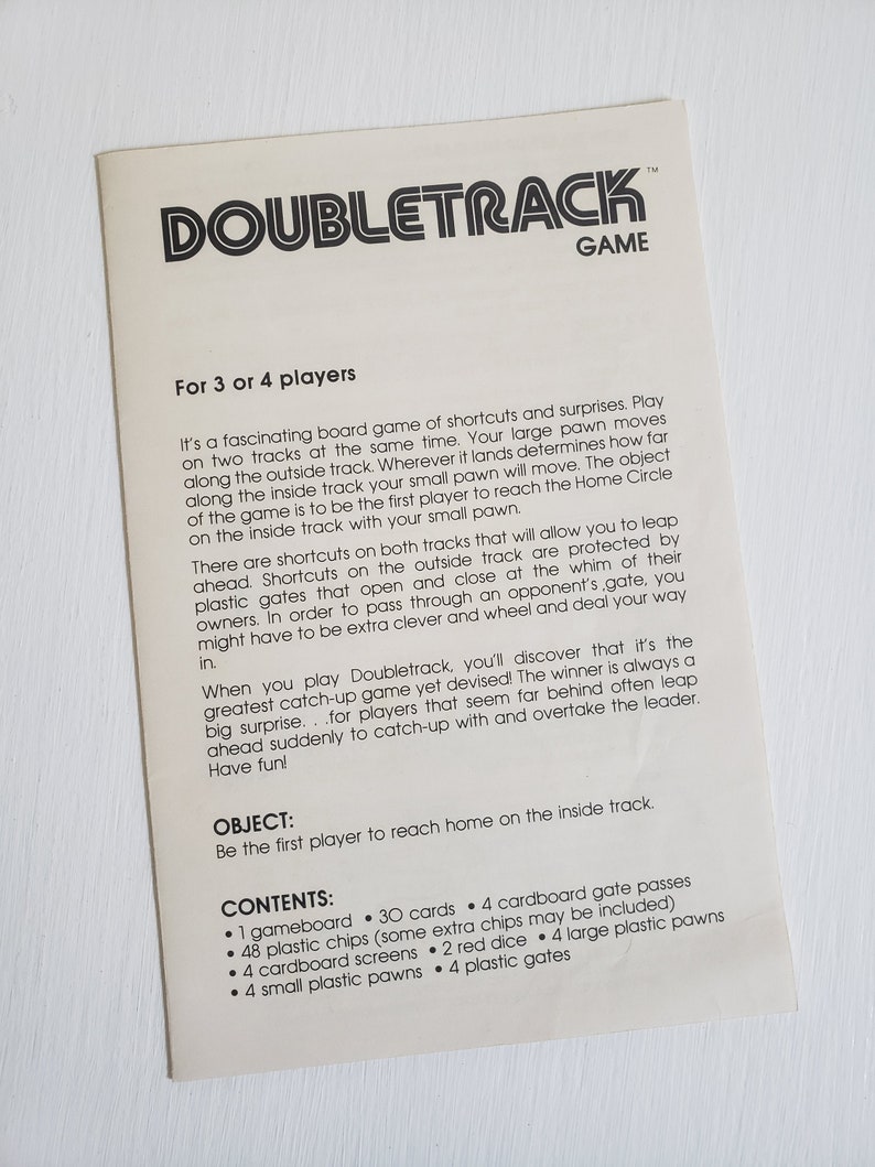Vintage Doubletrack Game --- Retro 1980s Milton Bradley Sneaky ...